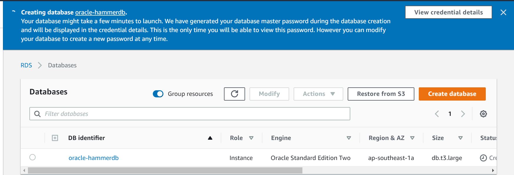 Setup A Hammerdb Testing Aws Rds Oracle Database Drew Lo