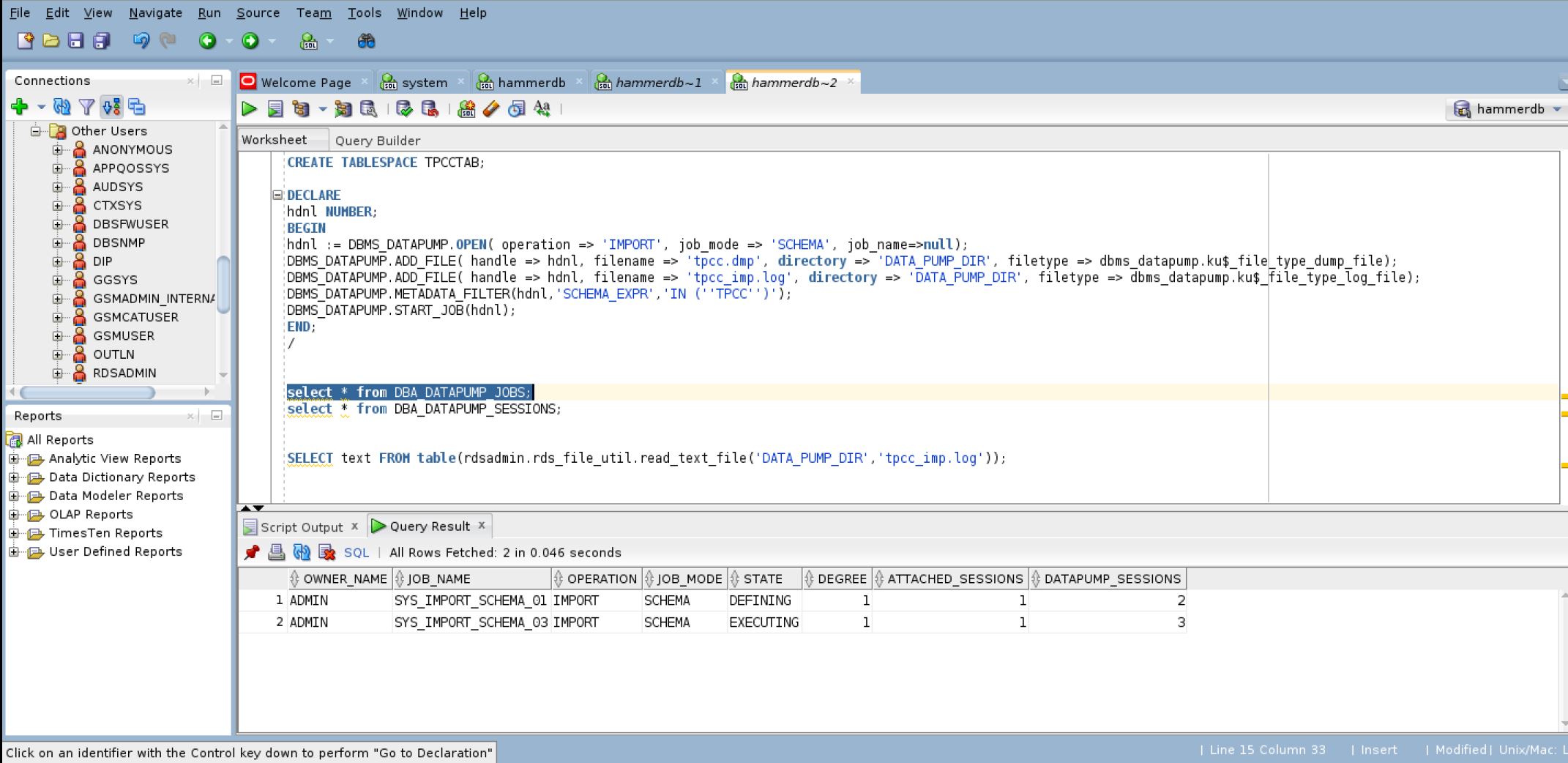 Setup A Hammerdb Testing Aws Rds Oracle Database Drew Lo